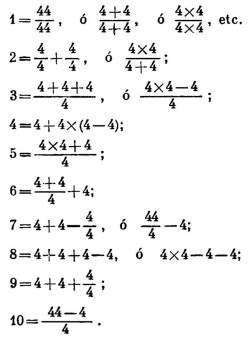 El Hombre que Calculaba: LOS CUATRO CUATROS