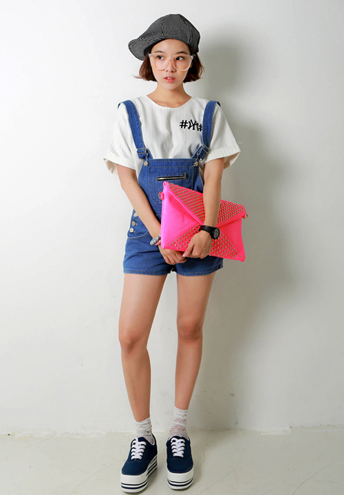 [Yubsshop] Denim Short Overalls | KSTYLICK - Latest Korean Fashion | K ...