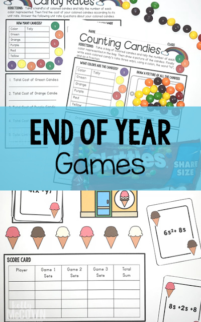 Kelly McCown: End of Year Math Games and Activities