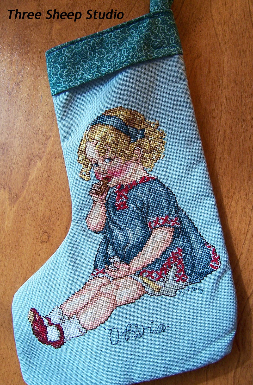 Three Sheep Studio: Counted Cross Stitch Christmas Stocking...