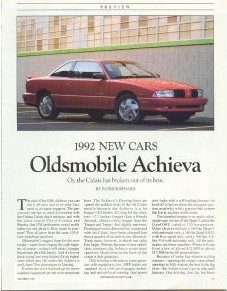 1992 Oldsmobile Achieva Scx