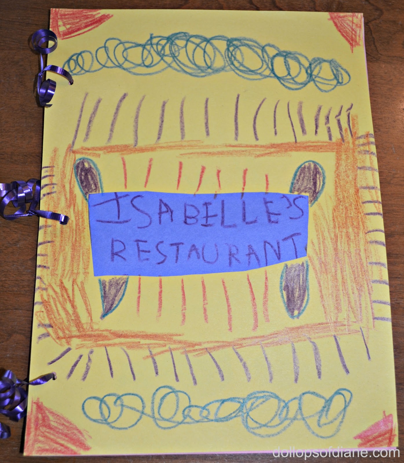 Dollops of Diane: Menu Craft for Kids!