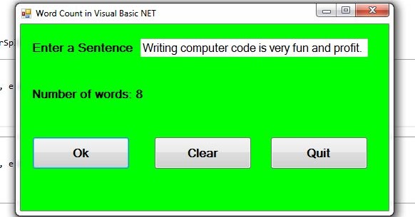 Free Programming Source Codes and Computer Programming Tutorials: Word Count in Visual Basic NET