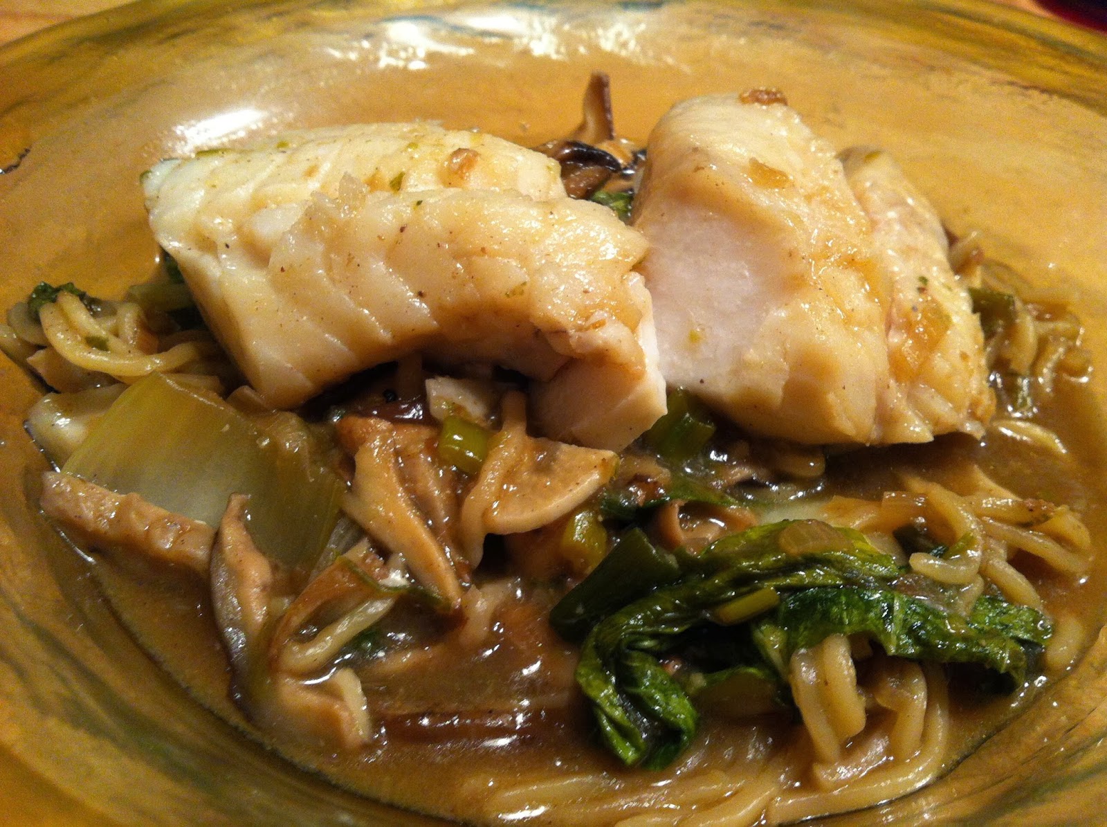 David Doesn't Bake: Poached Cod and Vegetables in a Five Spice Broth