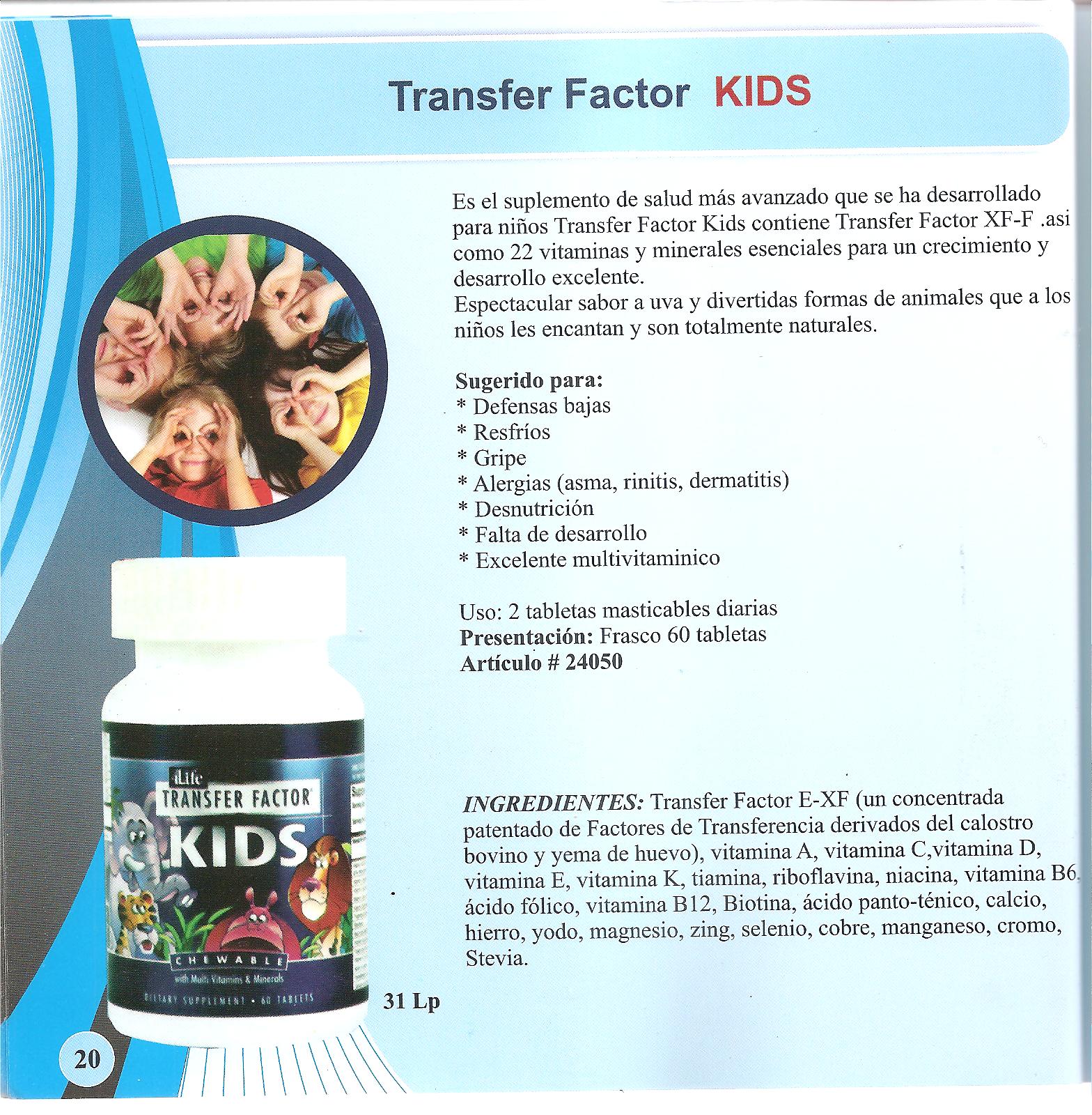 TRANSFER FACTOR KIDS ~ SALUD FINANCIERA