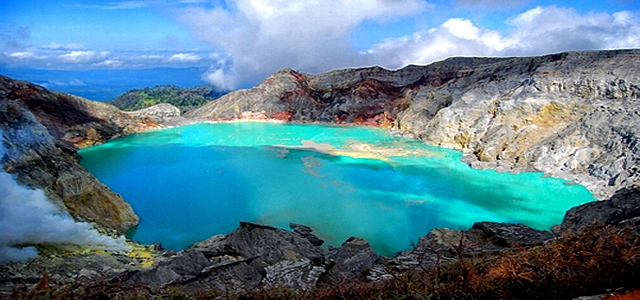 Ijen Crater a Volcanic Tourism Attraction in East Java, Indonesia ...