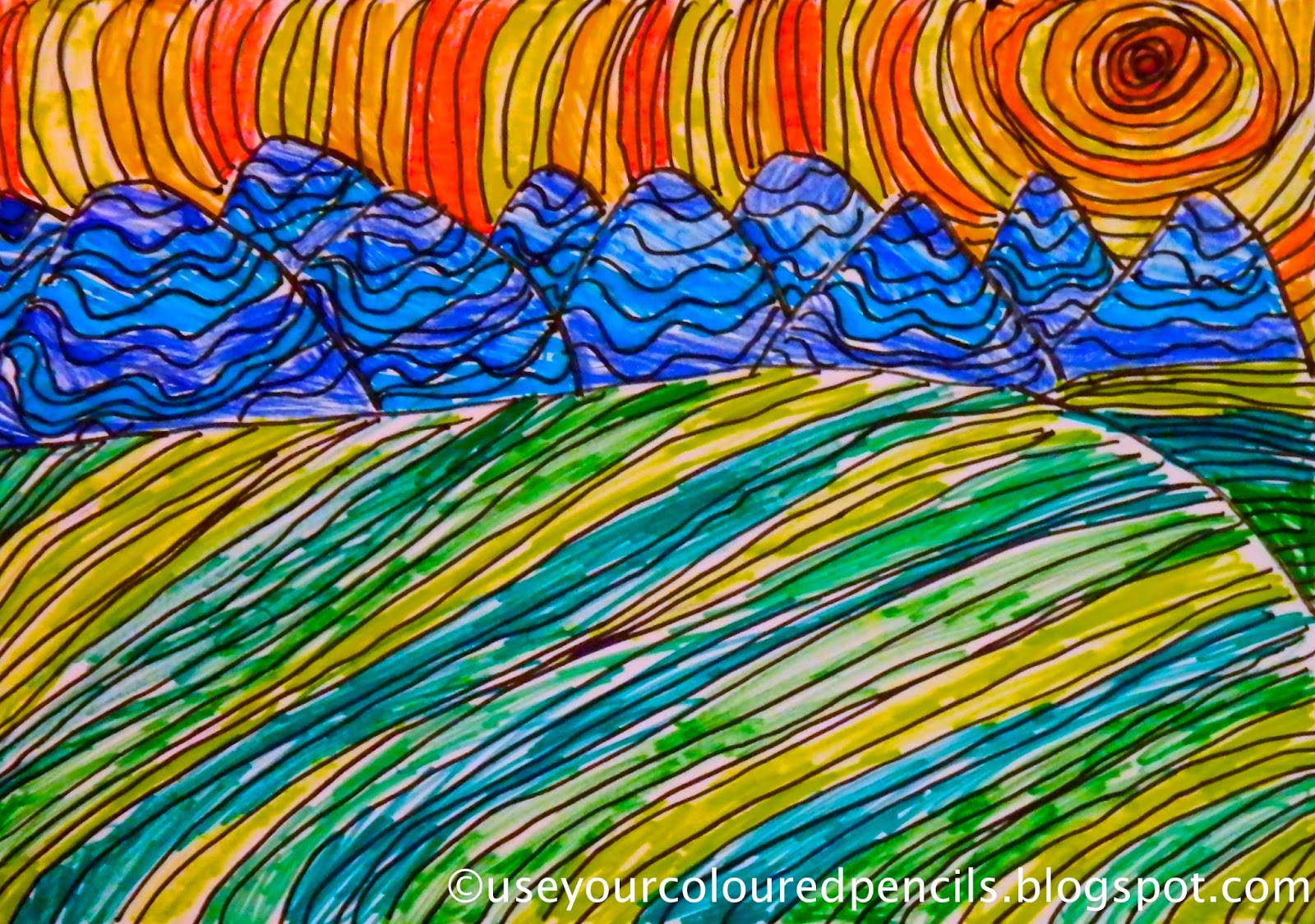 Use Your Coloured Pencils: Warm and Cool Landscape Drawings
