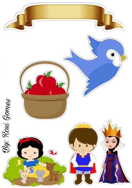Snow White Baby Free Printable Cake Toppers. - Oh My Baby!