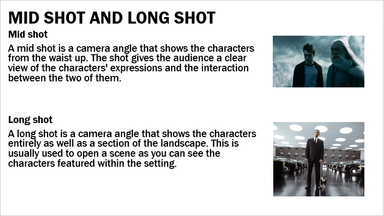 Media Studies: Camera Shots