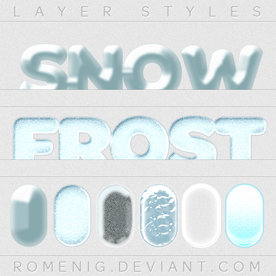 Efeito Photoshop: Frost & Snow Text Styles