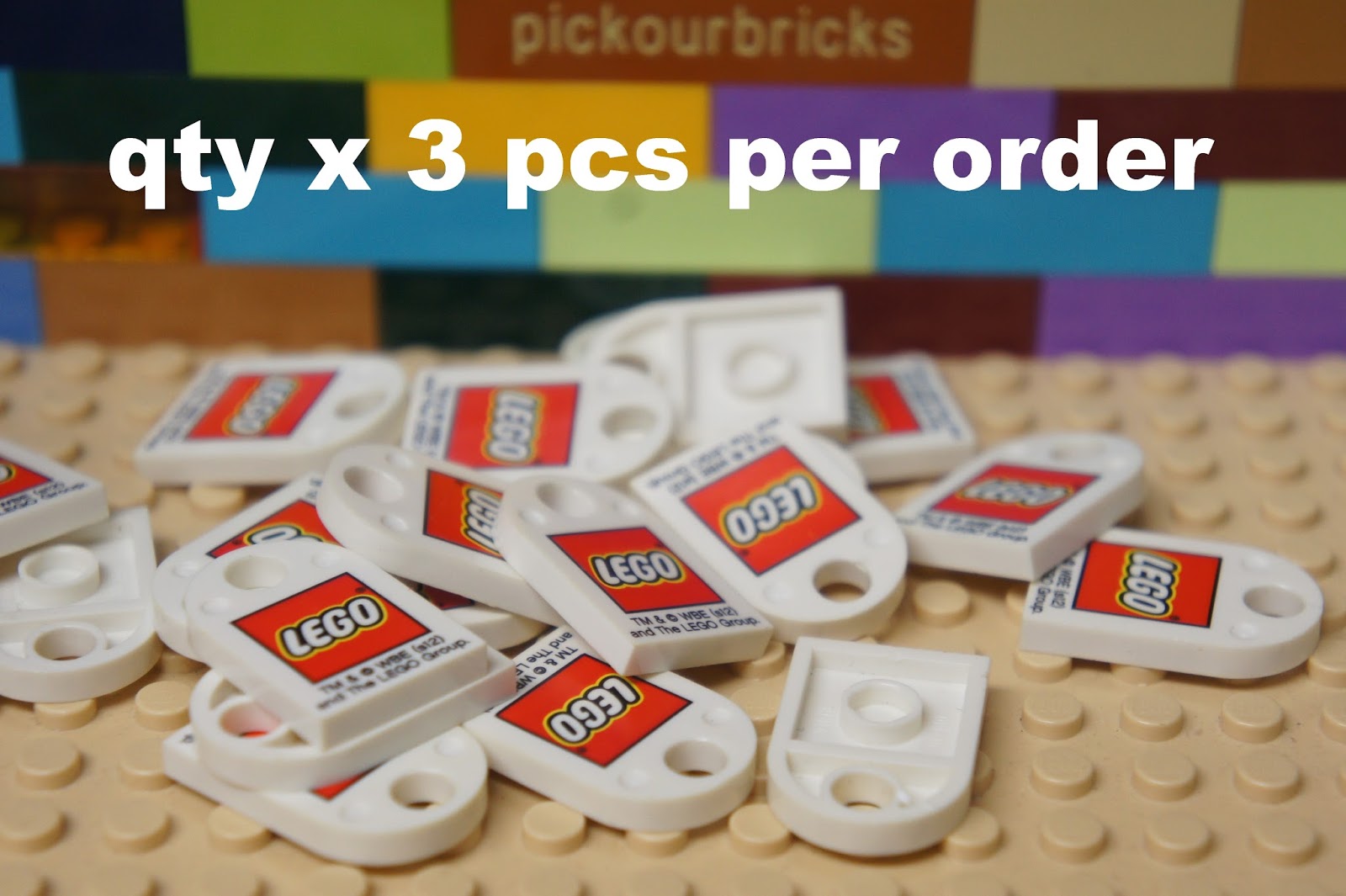 LEGO 48995 White 2x3 FLAT PLATE TILE 2 x 3 w/ Hole Eye & Logo ~ stores ...