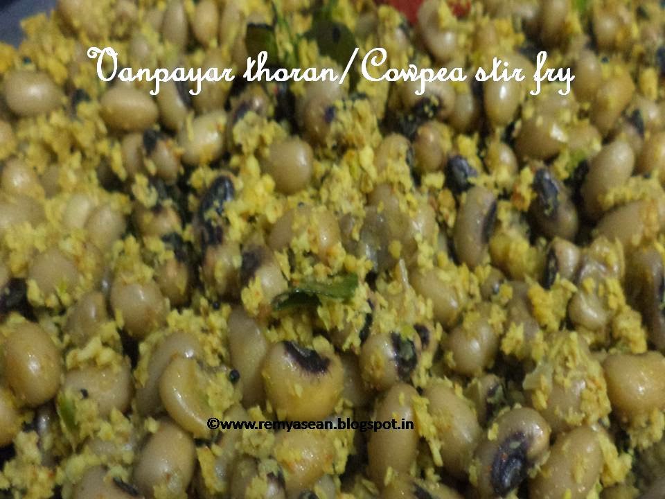 Remmy's Kitchen: Vanpayar thoran/Cowpea stir fry