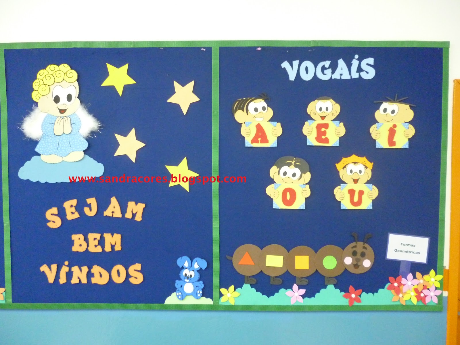 ARTES EM CORES: Murais de sala de aula Turma da Mônica
