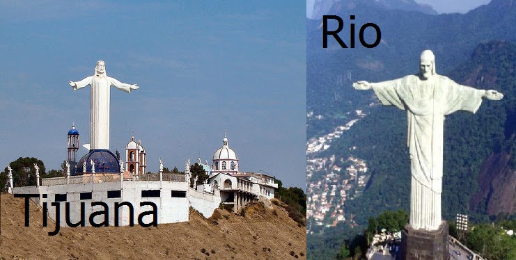México y el mundo: El cristo de Tijuana y Río de Janeiro (Brasil)