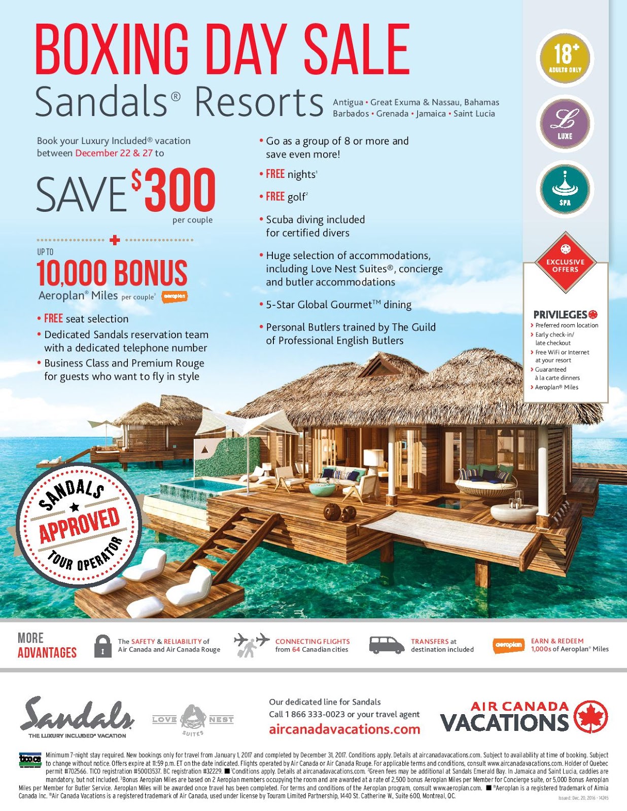 Air Canada Vacations Travel Agent Blog: SANDALS BOXING DAY SALE ...