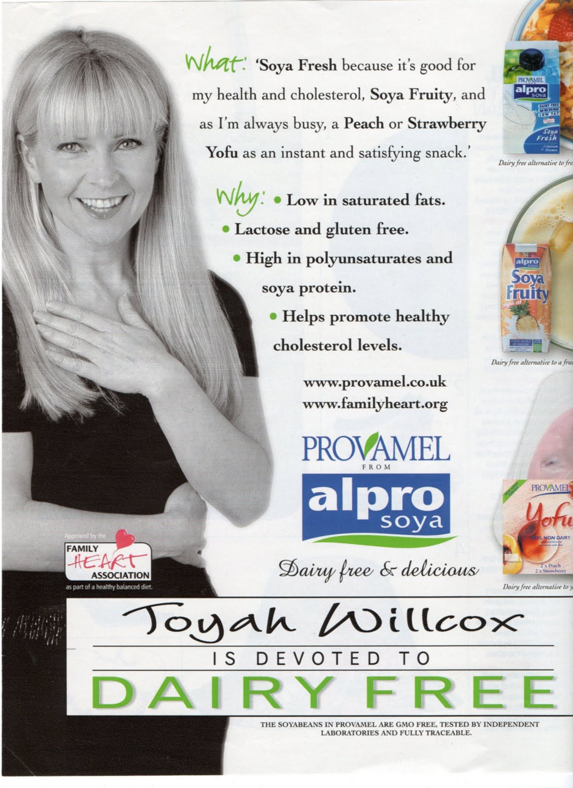 Toyah's Cuttings Book: 2002 - The Guardian, Alpro Soya advert