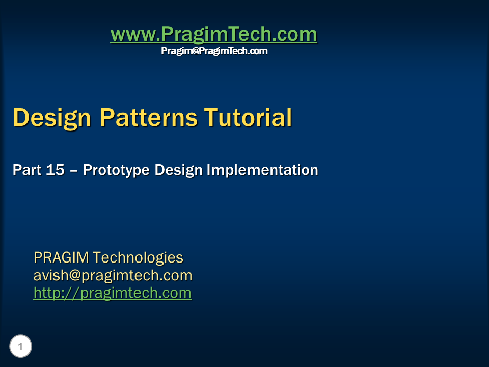 Sql Server Net And C Video Tutorial Prototype Design Pattern Implementation Slides