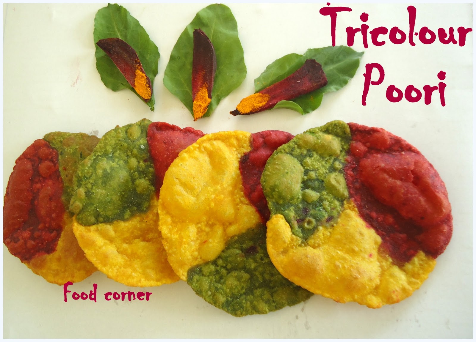 Tri Colour Puri Recipe | Tri Color Poori Recipe ~ Kiran's Food corner