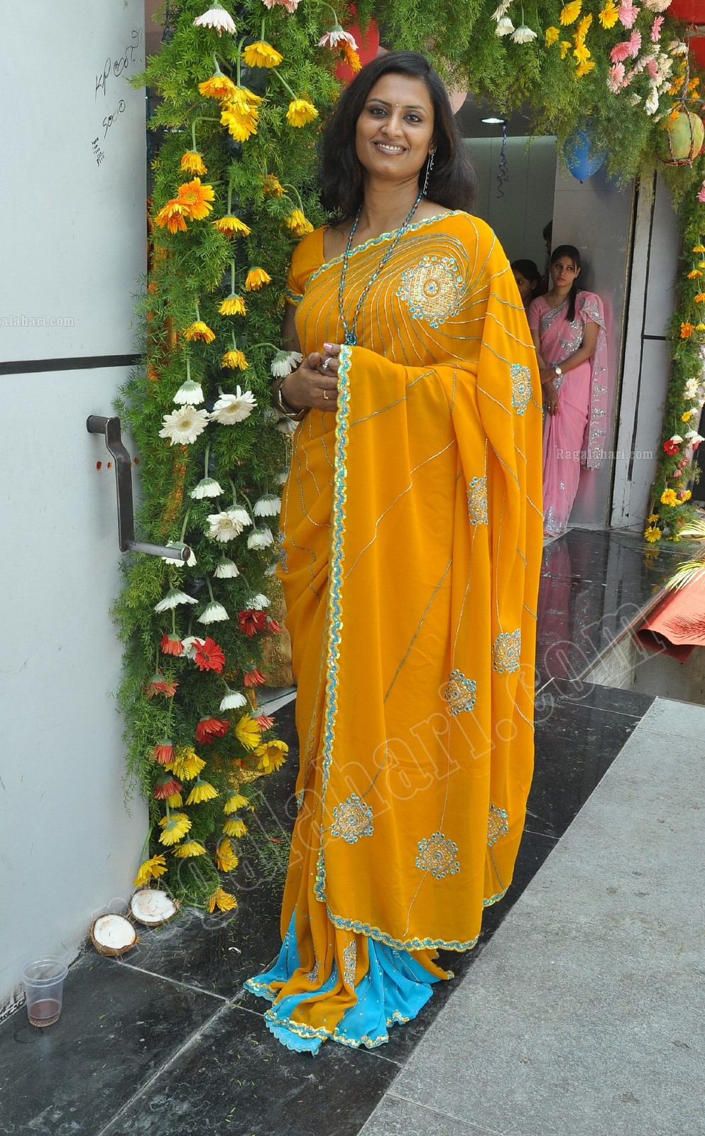 Singer Kousalya in Designer Yellow Saree - Saree Blouse Patterns