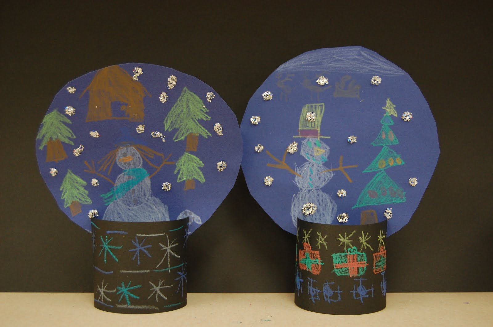 super happy art class: Snow Globes