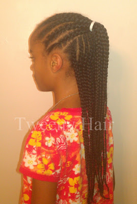 Tweeny Hair: Simple Cornrow Style: Half Up