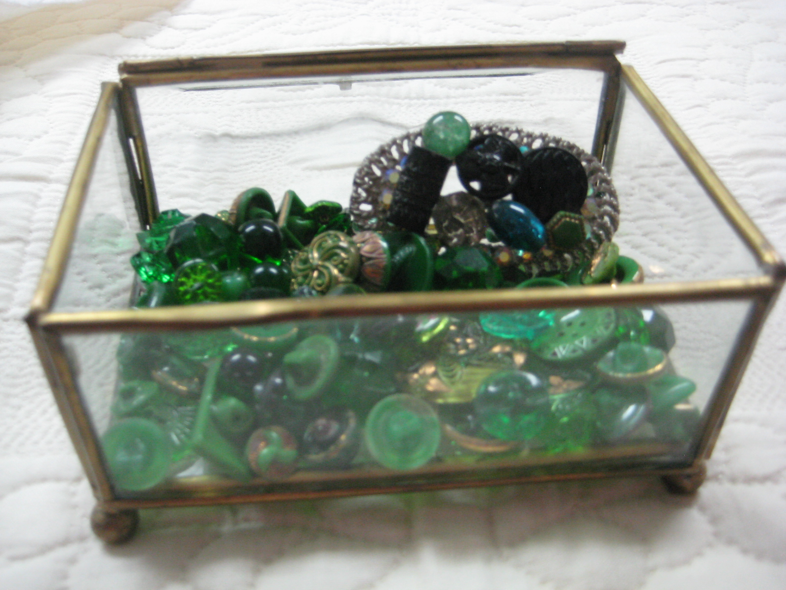 Bird Nest On The Ground: "A Green Glass Button Collection"