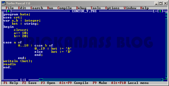 pascal : teknik percabangan if then & case of