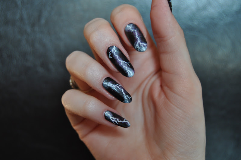Lightning Storm nail art | Abbienail