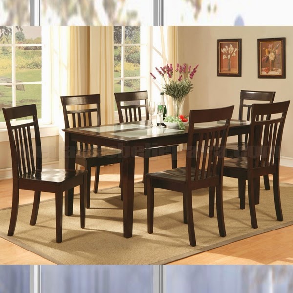 Contoh Model Set Meja Makan Dari Bahan Kayu Jati Terbaru