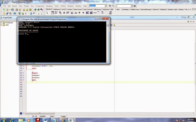 Procedure Pada Delphi