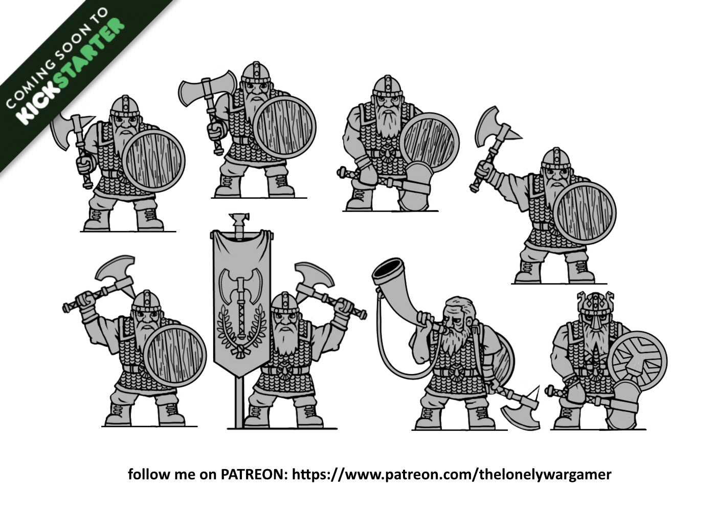 il wargamer solitario: fantasy paper miniatures dwarves wip 01