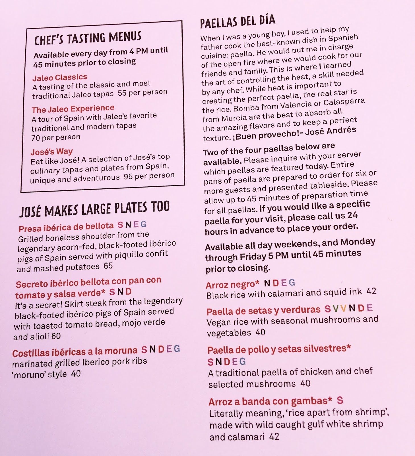 The Gluten & Dairy-Free Review Blog: Jaleo Gluten-Free and Allergen Menu