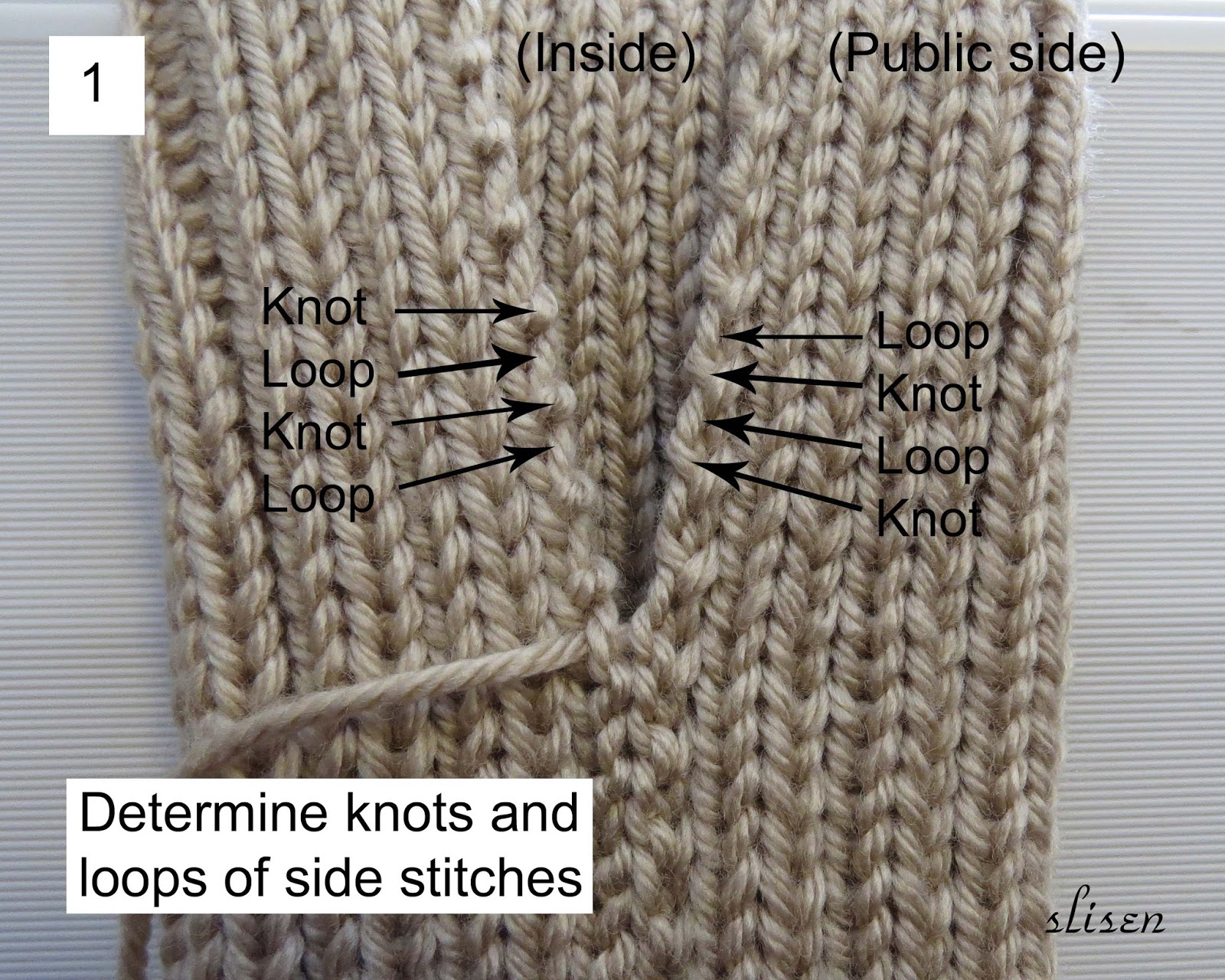 Slisen's Happy Place: Flat Seam in 2x2 Ribbing