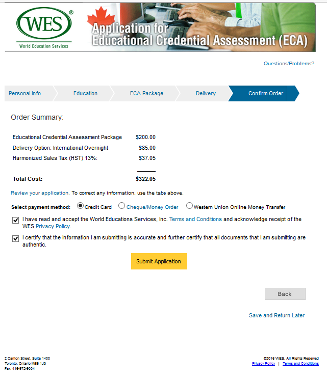 Almatareed.Canada : World Education Services (WES) Evaluation