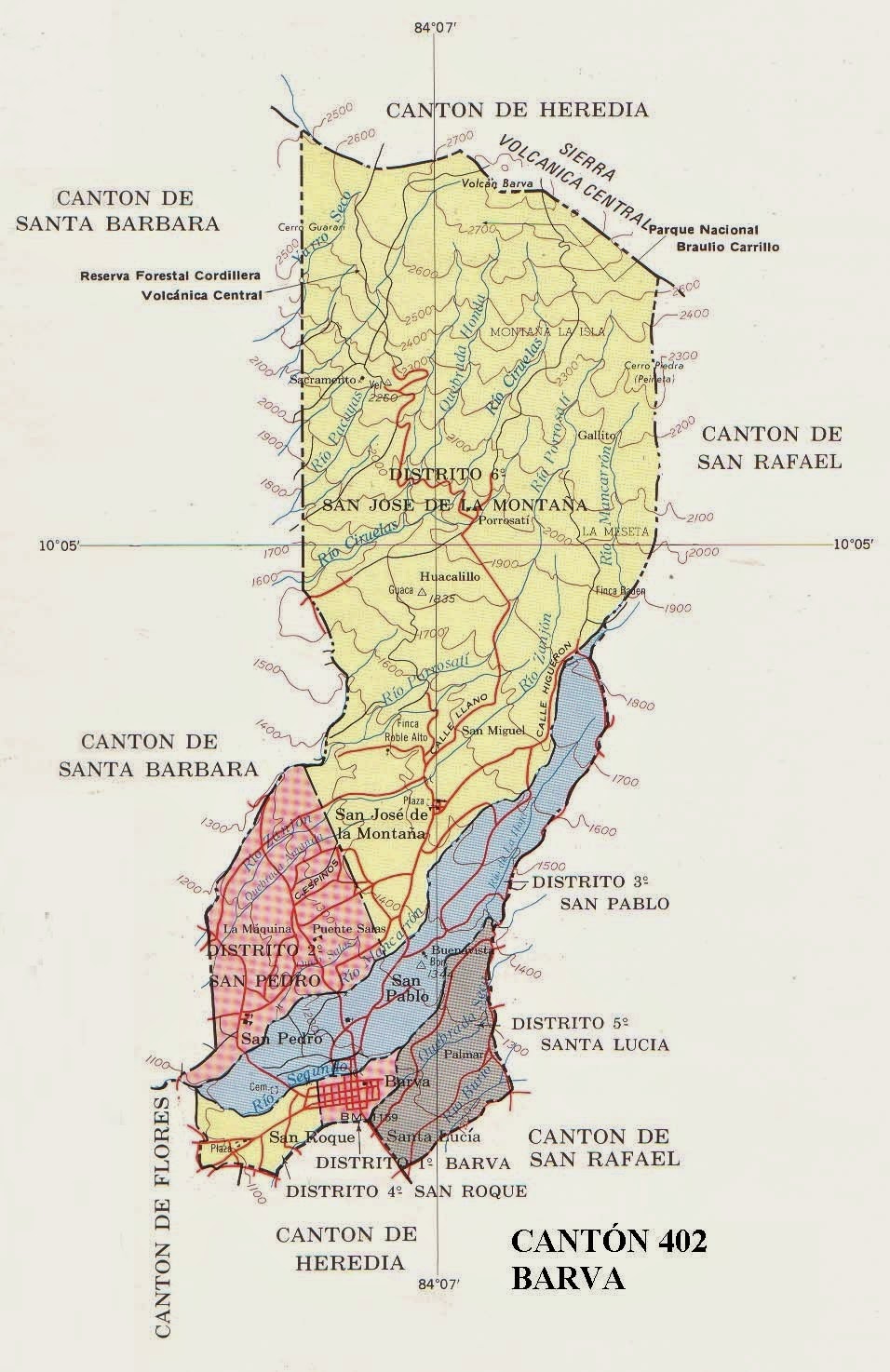 MAPAS DE: Barva. Canton N°2 de Heredia