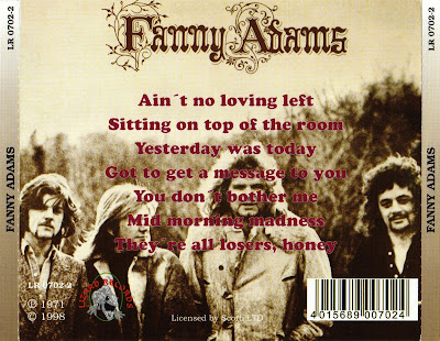 1971 Fanny Adams - Fanny Adams - Rockronología