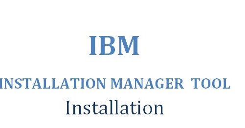 MiddlewareBox: IBM INSTALLATION MANAGER TOOL Installation -Guide