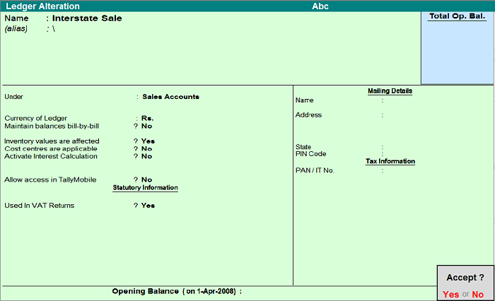 AllAboutCommerce: Interstate sale in Tally