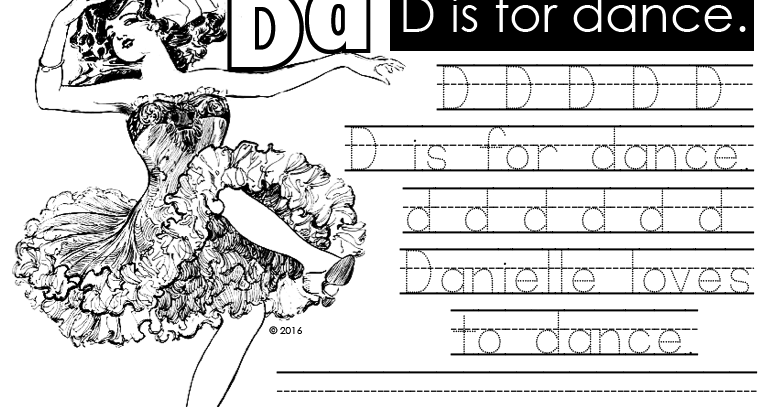 Crayon Palace: "D is for dance" alphabet coloring sheet