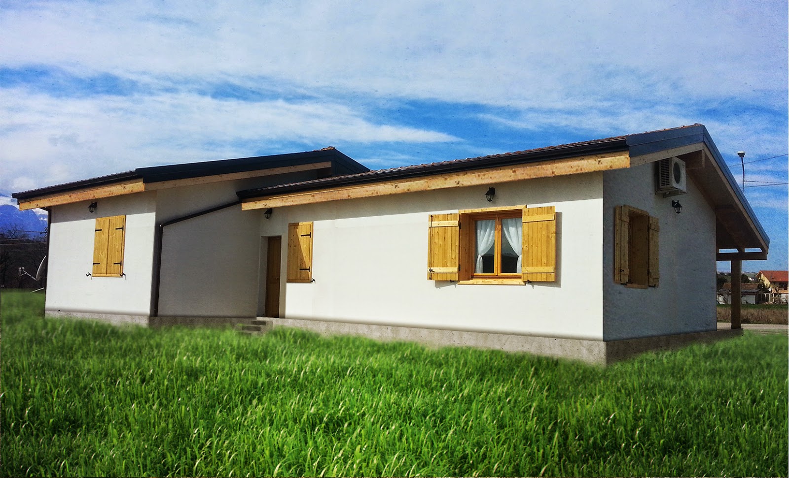 Progetti di case in legno: CASA 110 MQ + PORTICO 10 MQ