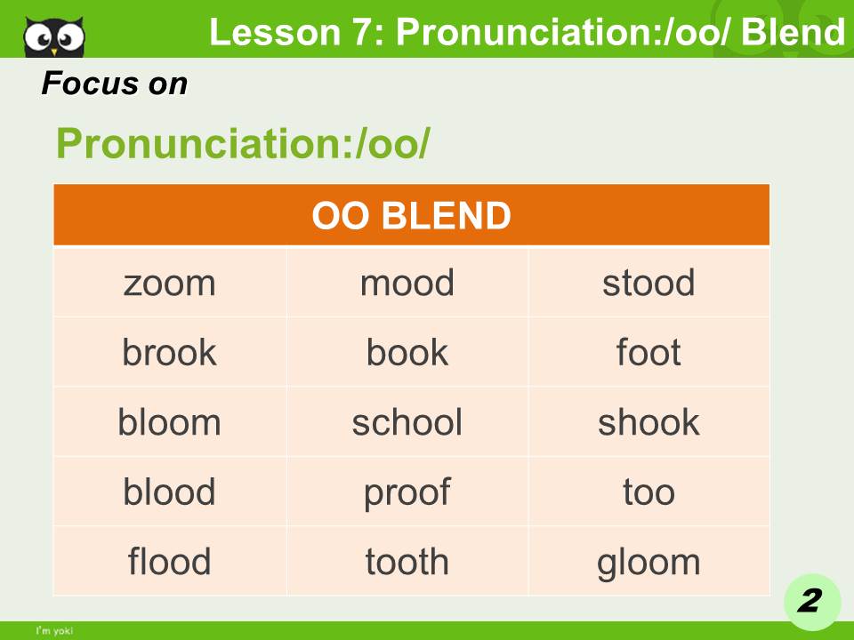 YOKITALK: Grade 5- 1 Unit 4 Lesson 7 Pronunciation oo Blend