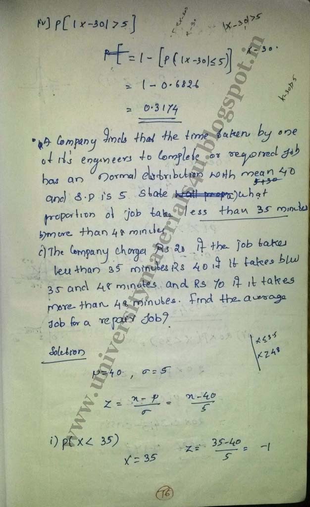 Normal Distribution - Handwritten Notes