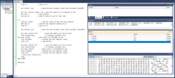 Assembly Language Visual Studio 2010 Exercise Part 2