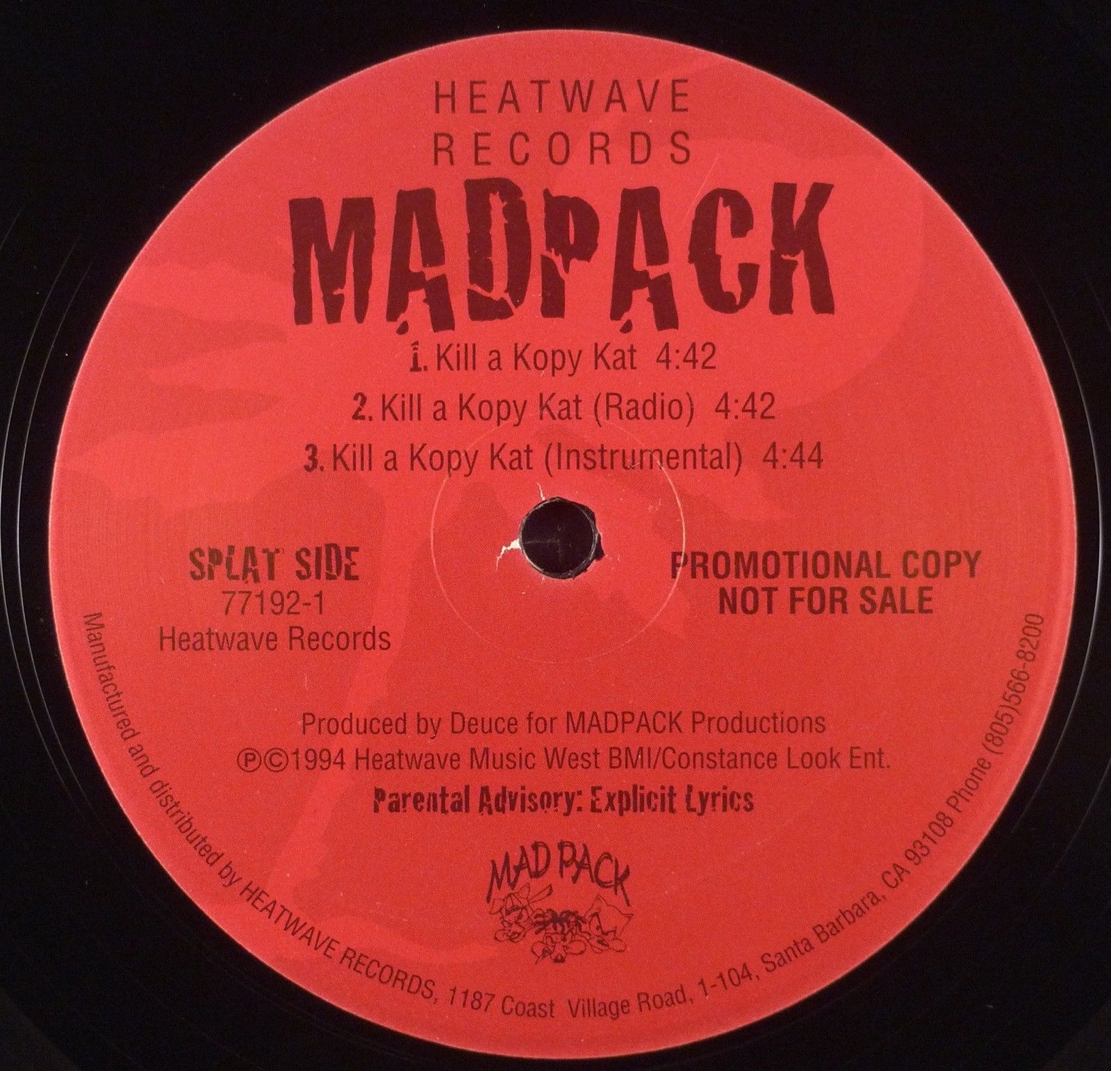 HipHop-TheGoldenEra: Madpack ‎- Six Souls Singin / Kill A Kopy Kat - 1994