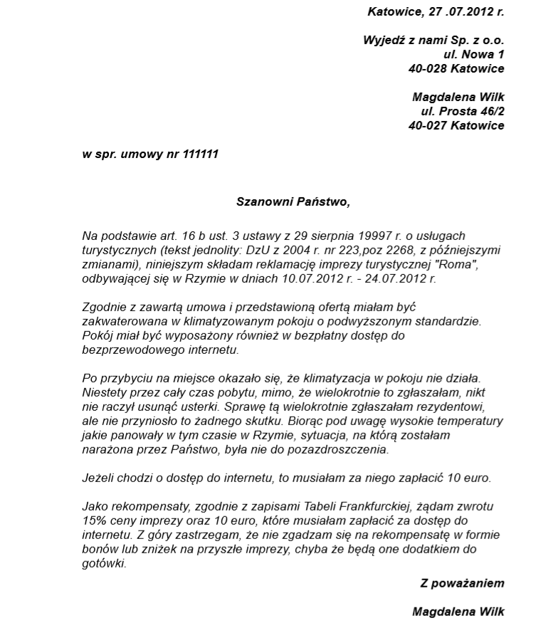 Jak napisać reklamację nieudanej wycieczki lub wczasów?