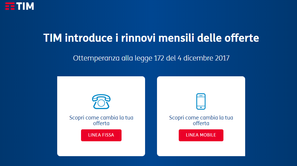 TIM si adegua e ripristina la fatturazione a 30 giorni (Fisso e Mobile)