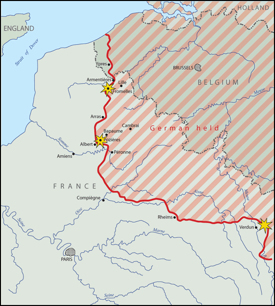 Western Front World War 1 Map