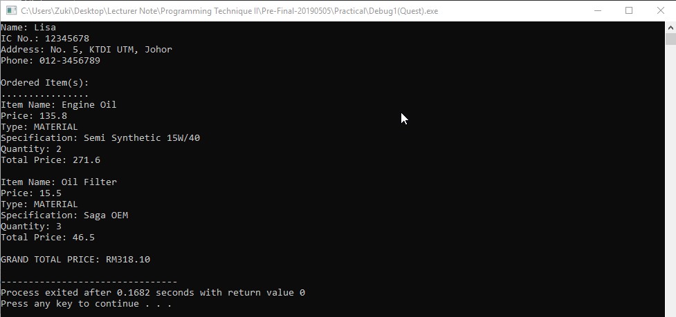 C++ Error Debugging Final Sample Question