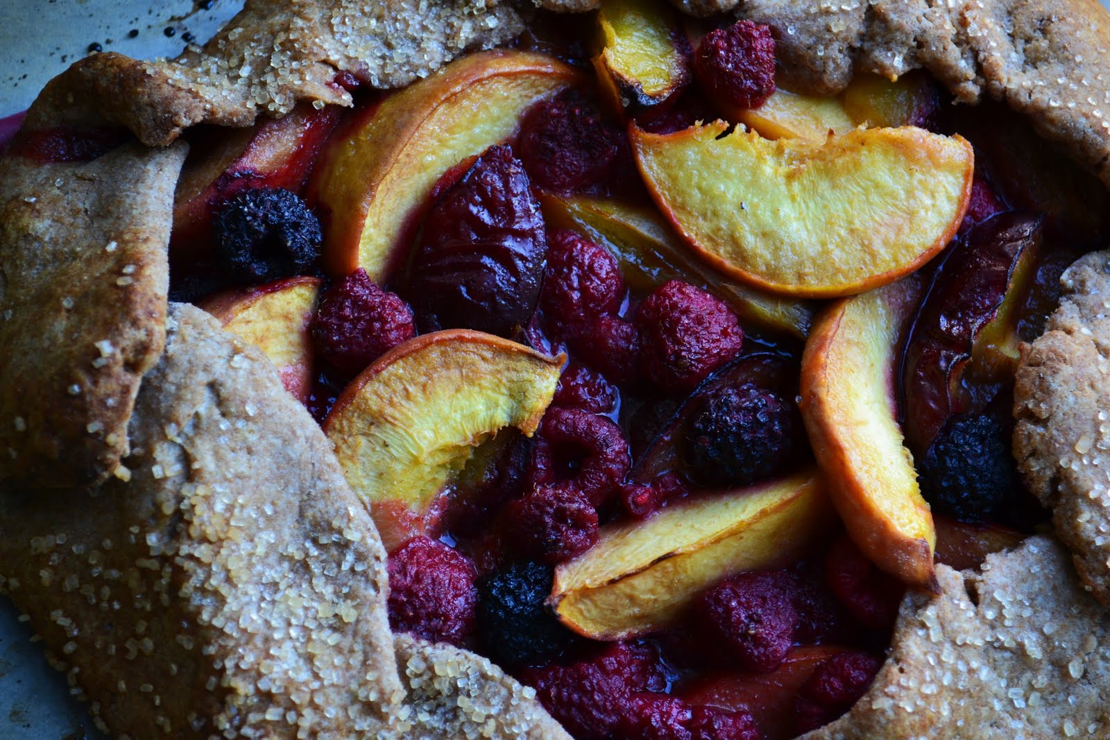 Nourish The Roots: Rustic Whole Wheat Raspberry, Plum, and Peach Crostata