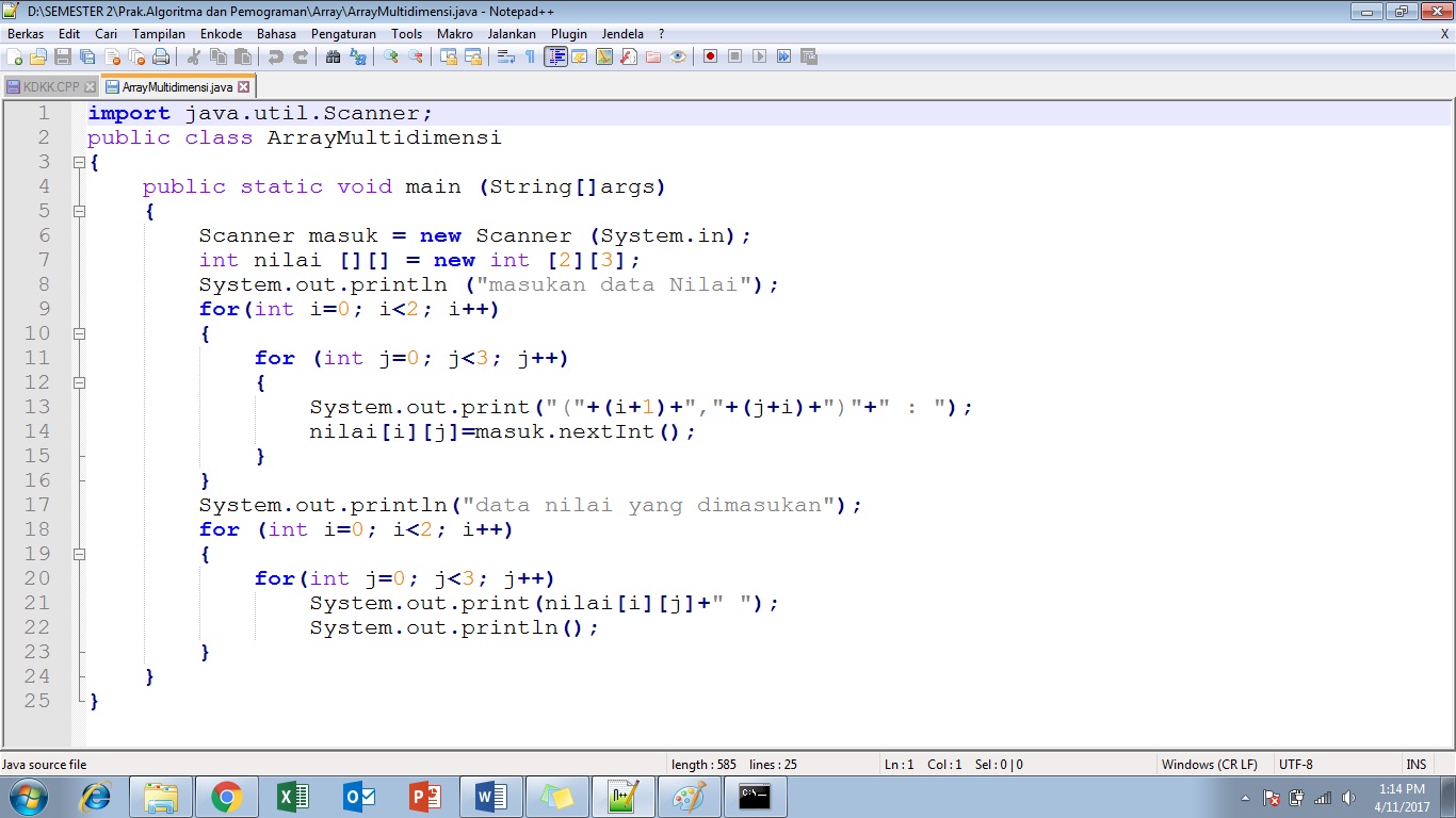 Syntax Array 1 Dimensional and Multidimensional - DUNIA BELAJAR